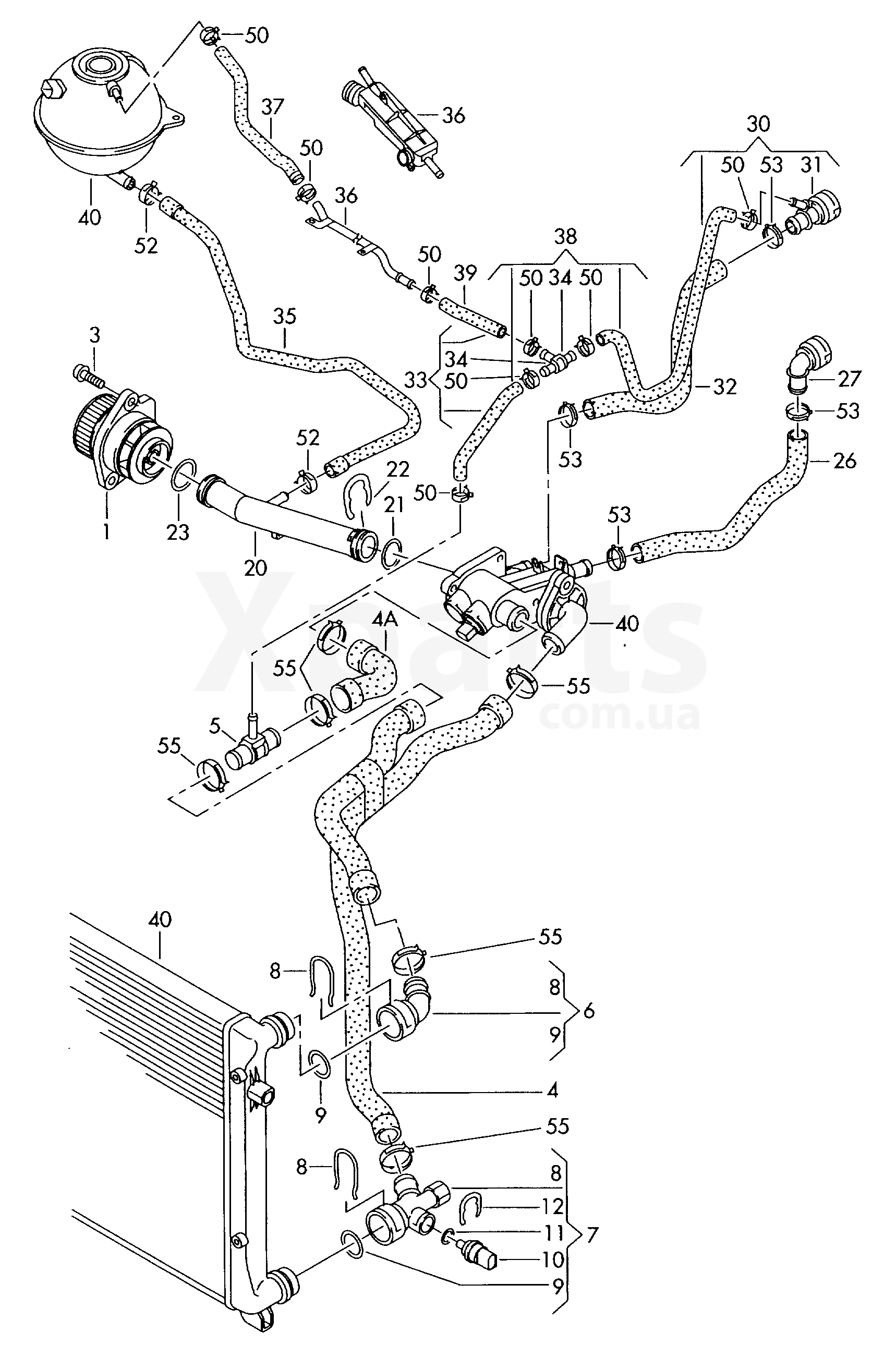 VAG 032121065G Трубопровод системы охлаждения купить в магазине Xparts